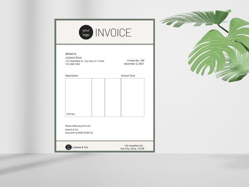 Editable Invoice Template for Small Business | Professional Canva ...