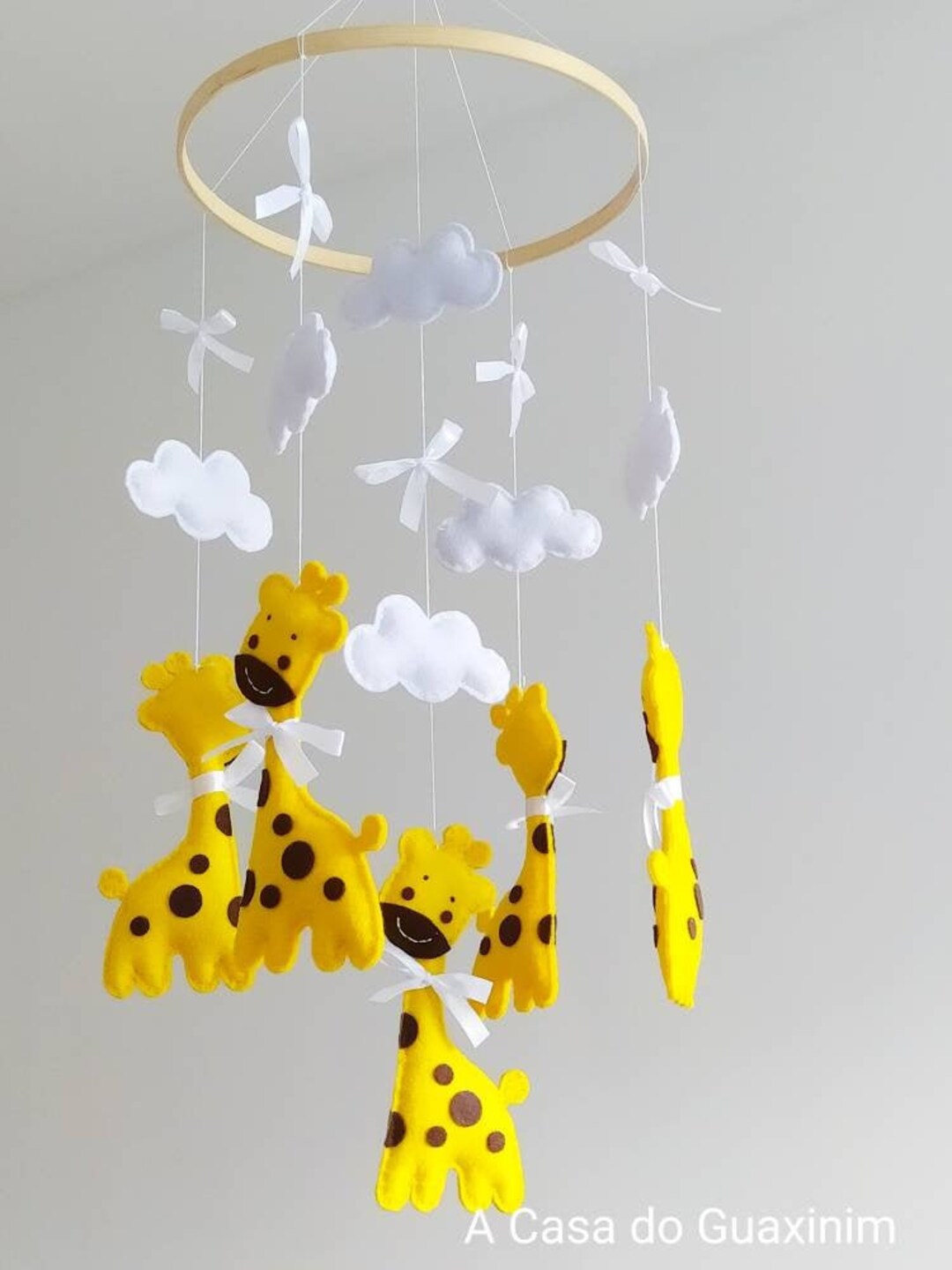 Giraffe Baby Mobile Argola De Madeira - Etsy