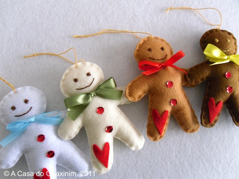 Gingerbread Man Christmas Ornaments Set of 4 | Etsy