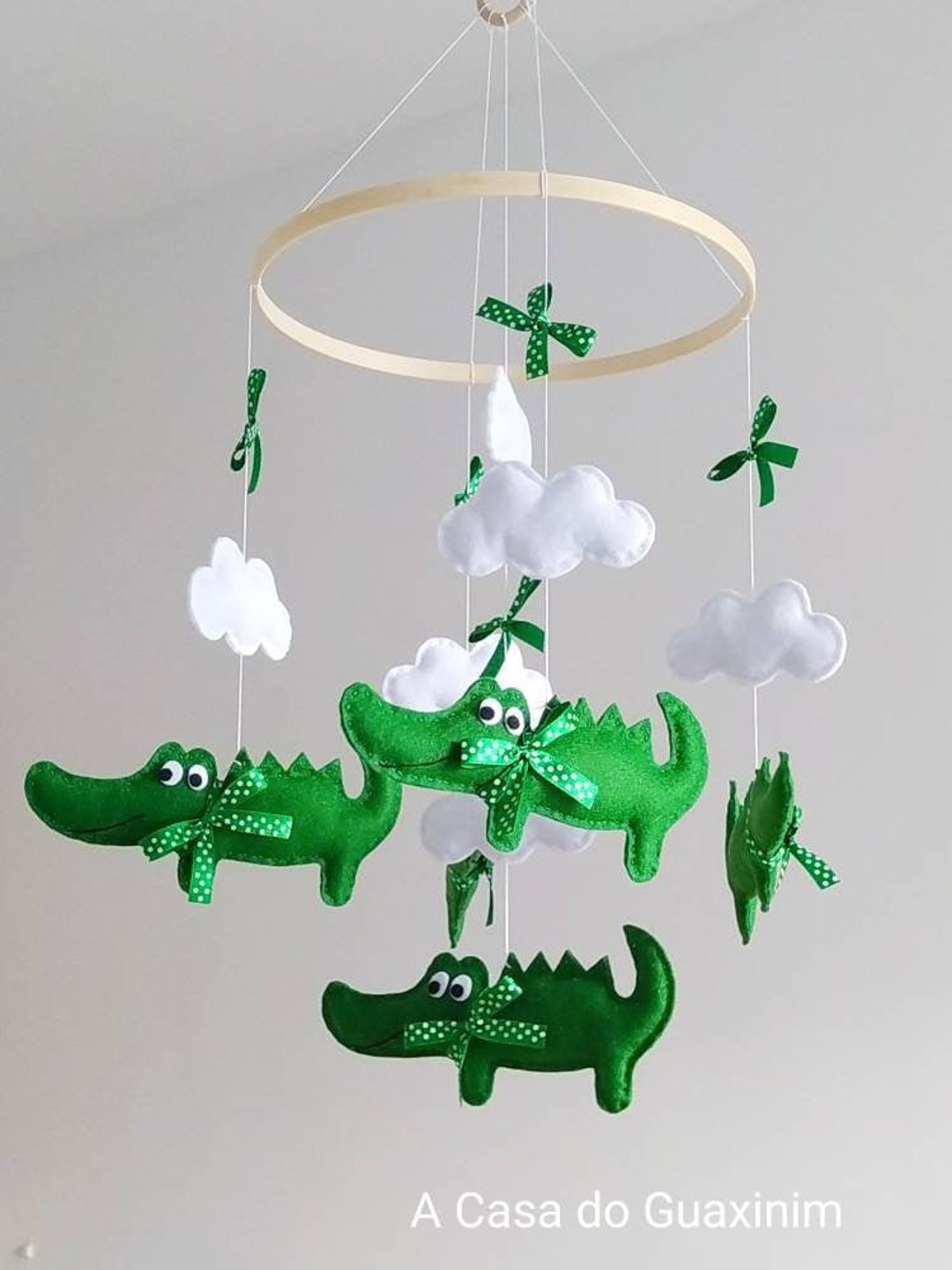 Alligator Baby Mobile: Green Handmade Nursery Decor - Etsy