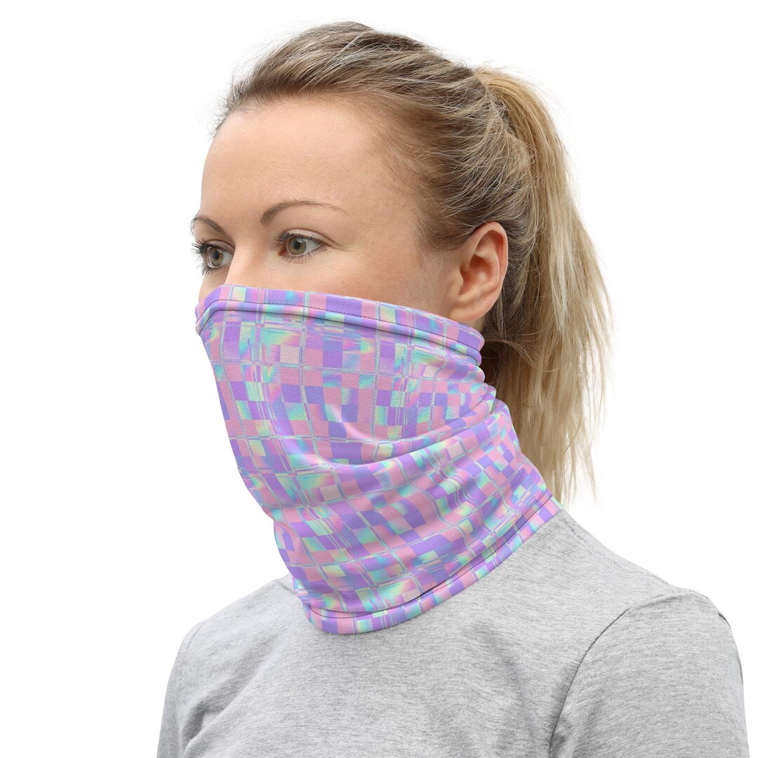 Y2K Pink Cyber Neck Gaiter - Retro Seamless Pattern - Etsy
