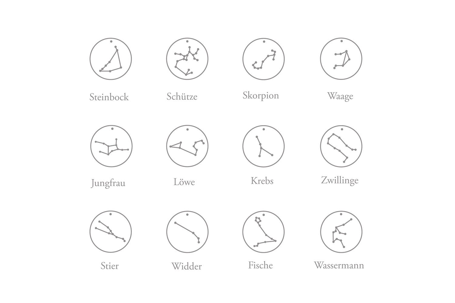 Zodiac sign necklace in blackruthenized silver constellation | Etsy