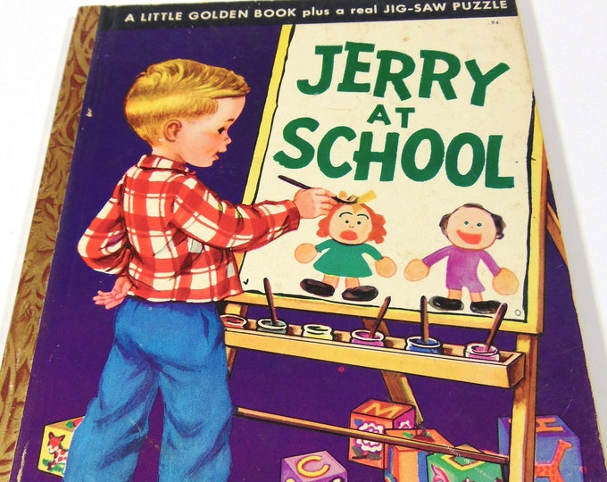 Jerry at School, Vintage Little Golden Children's Book, by Kathryn ...