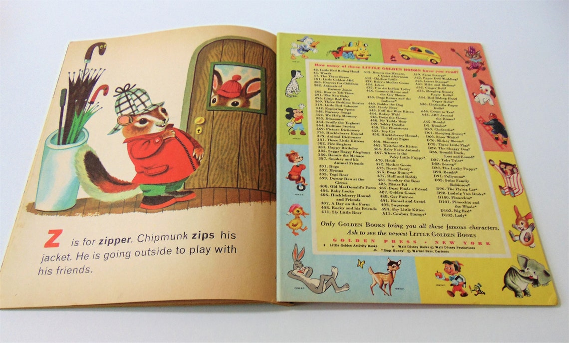 Chipmunk's ABC Vintage 1960s Little Golden Children's - Etsy