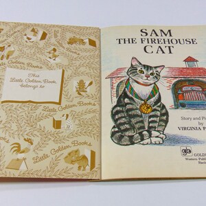 Sam the Firehouse Cat, Vintage 1960s Little Golden Children's Book ...
