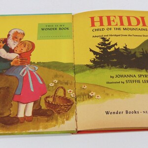 Heidi, Child of the Mountains, Vintage Wonder Children's Book, Written ...