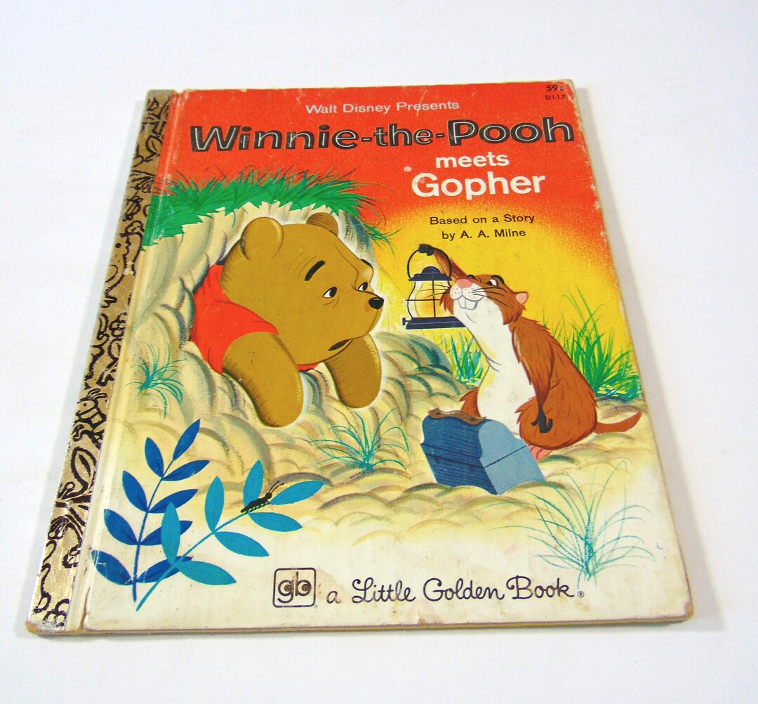 Winnie the Pooh Meets Gopher, Vintage Little Golden Book, Walt Disney ...