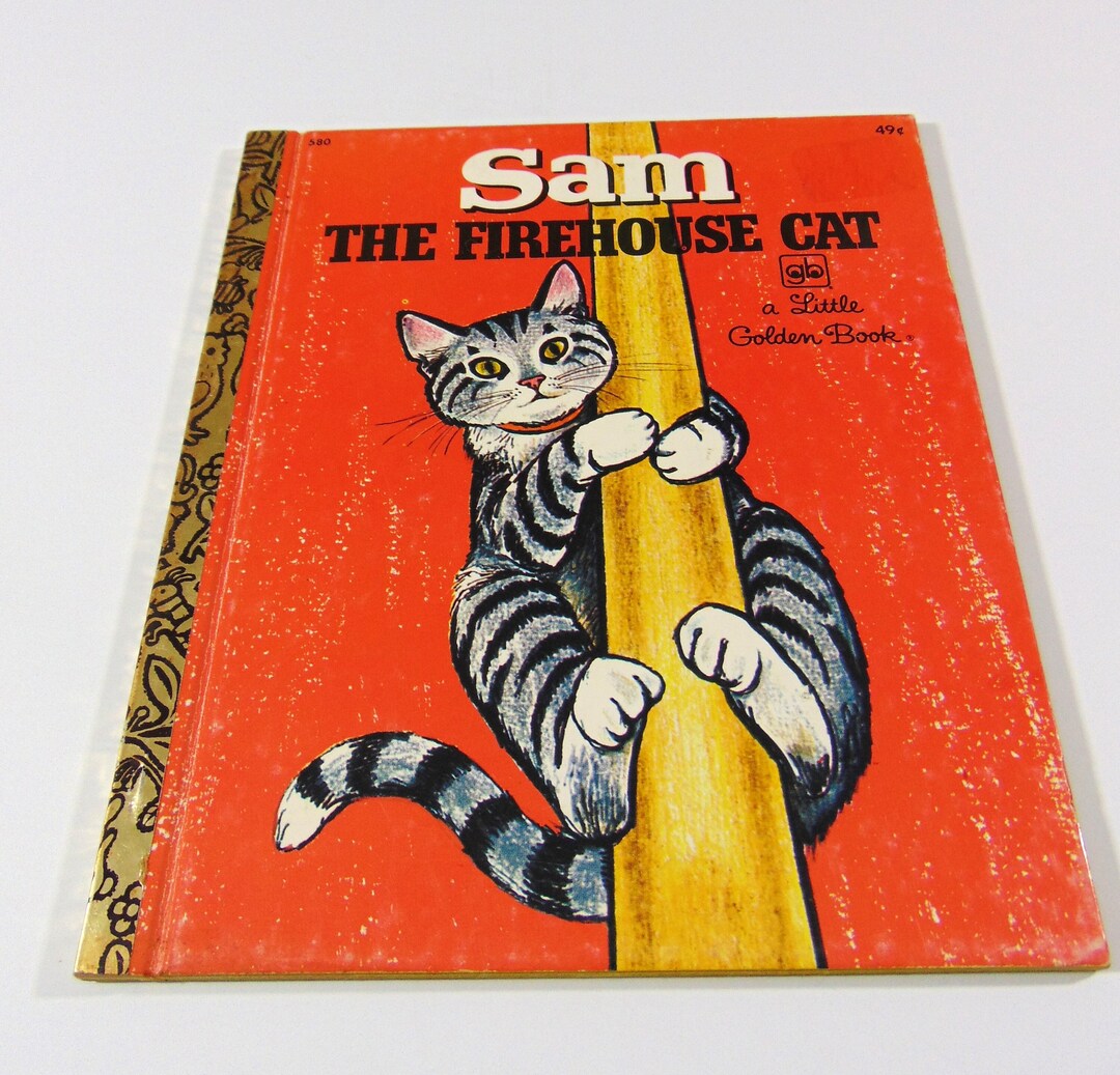Sam the Firehouse Cat, Vintage 1960s Little Golden Children's Book ...