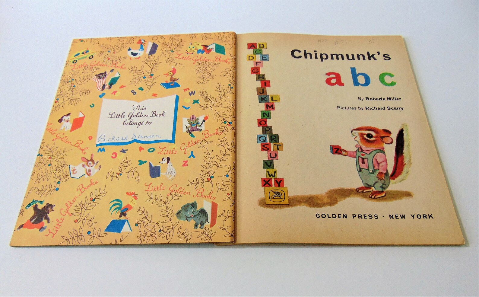 Chipmunk's ABC Vintage 1960s Little Golden Children's - Etsy