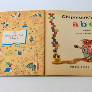 Chipmunk's ABC Vintage 1960s Little Golden Children's - Etsy