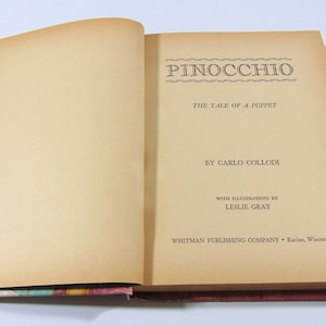 Pinocchio A Tale of a Puppet, Vintage Whitman Children's Book, Written ...