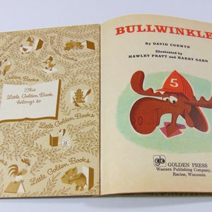 Bullwinkle, Vintage 1960s Children's Little Golden Book, Written by ...