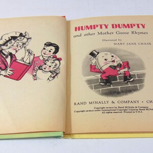 Humpty Dumpty and Other Mother Goose Rhymes, Vintage Rand Mcnally Elf ...
