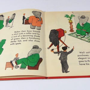 The Story of Babar the Little Elephant, Vintage Children's Wonder Book ...