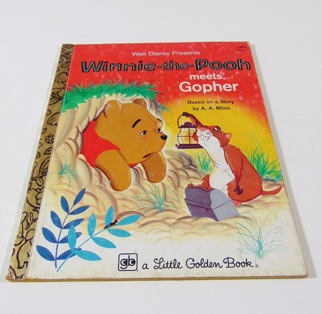 Winnie the Pooh Meets Gopher, Vintage 1970s Little Golden Book Children ...