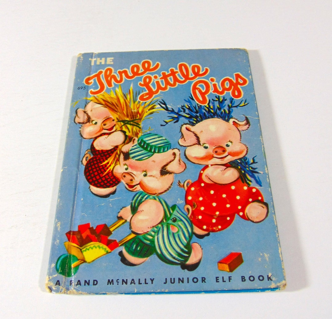 Three Little Pigs, Vintage Rand Mcnally Junior Elf Children's Book ...