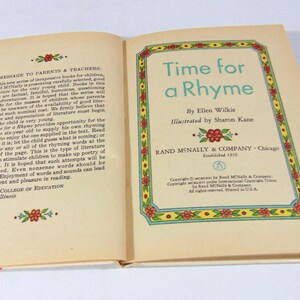 Time for A Rhyme, Vintage Rand Mcnally Junior Elf Children's Book ...
