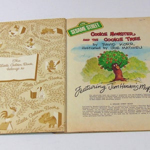 Cookie Monster and the Cookie Tree, Vintage Little Golden Children's ...