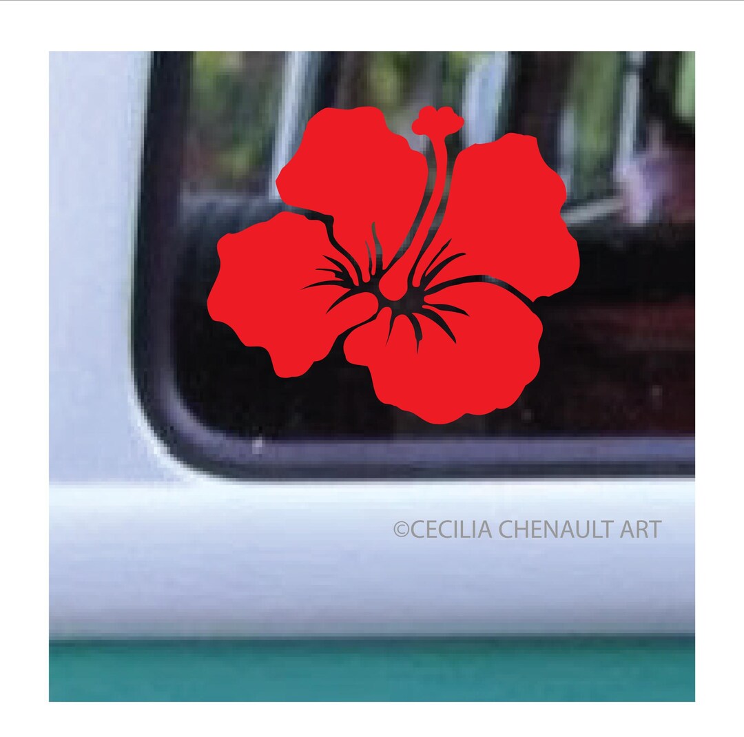 Hibiscus Flower Decal, Hawaiian Car Window Sticker - Etsy
