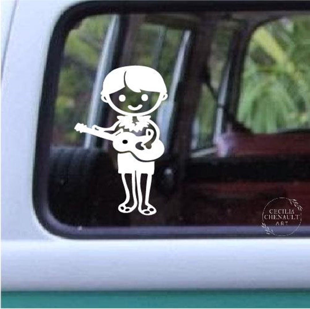 Ukulele Boy Decal Item #475, Musical Stickers, Window Decals, Cars ...
