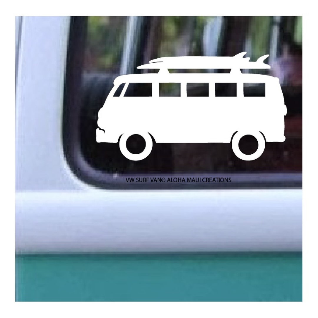 VW Surf Van Decal, Car Window Decals, Surfing Decals, Car Decals ...