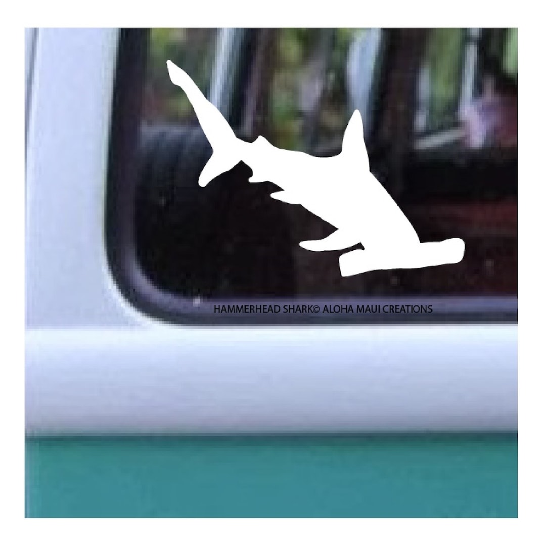 Hammerhead Shark Decal 220, Car Window Decal, Sea Life Stickers, Shark ...