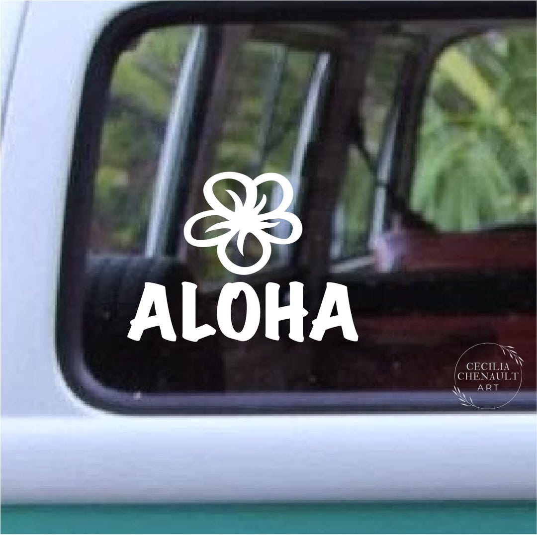 Aloha Plumeria Cute Decal Item #452, Car Window Decal, Hawaiian Flowers ...