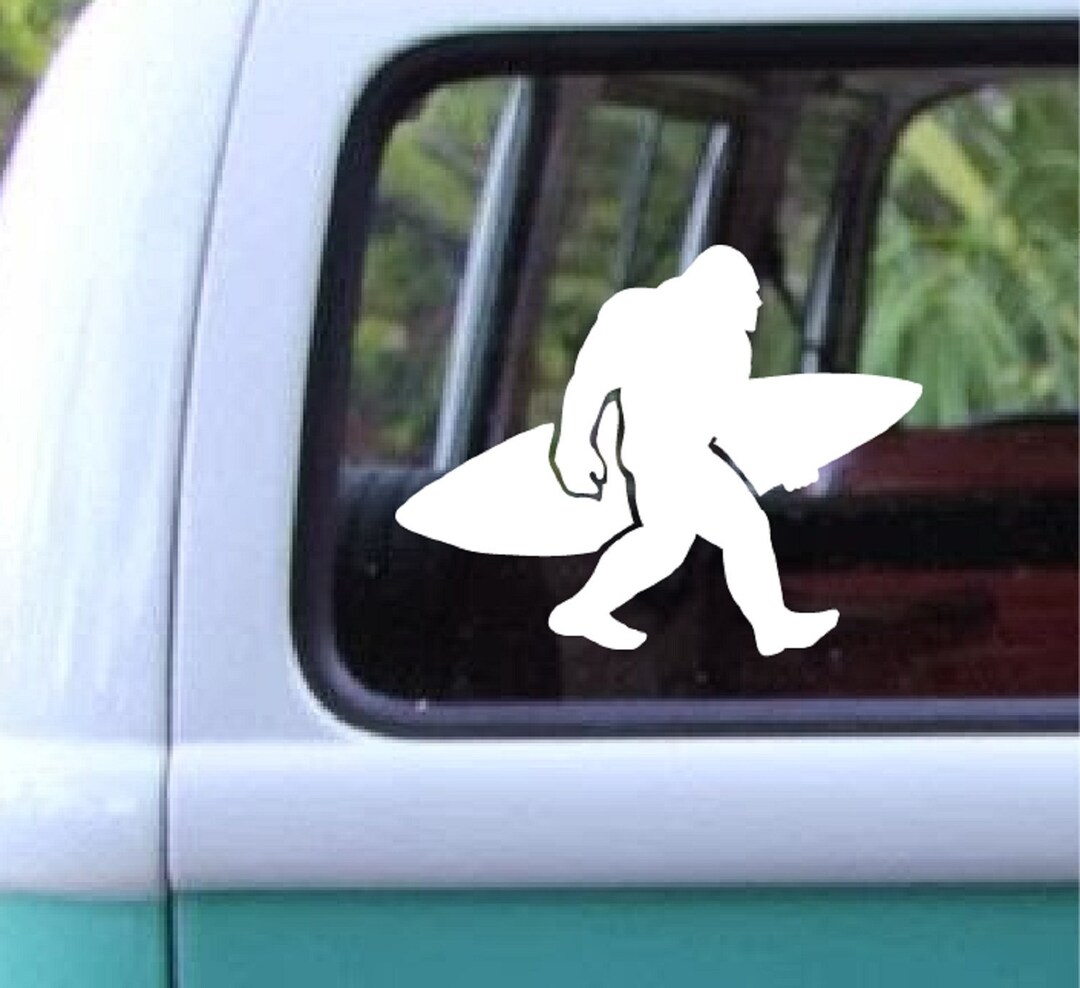 Big Foot Surfing Decal 408 Car Window Decals, Sasquatch Stickers, Yeti ...