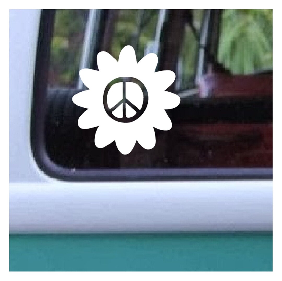 Peace Sign Decal 132 Flower Love Symbol Sticker Car Window - Etsy