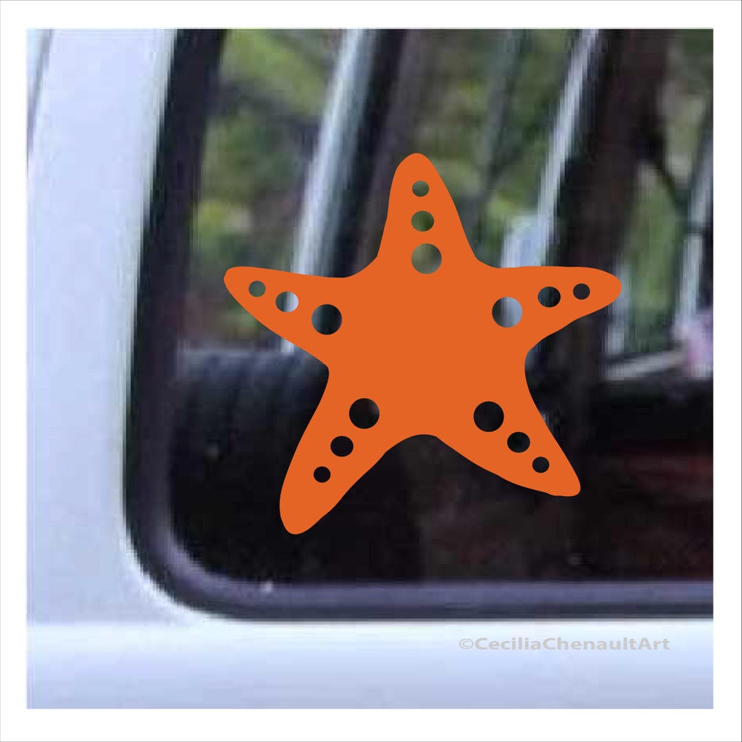 Star Fish Decal Design #107, Car Window Decal, Sea Life Stickers, Ocean ...