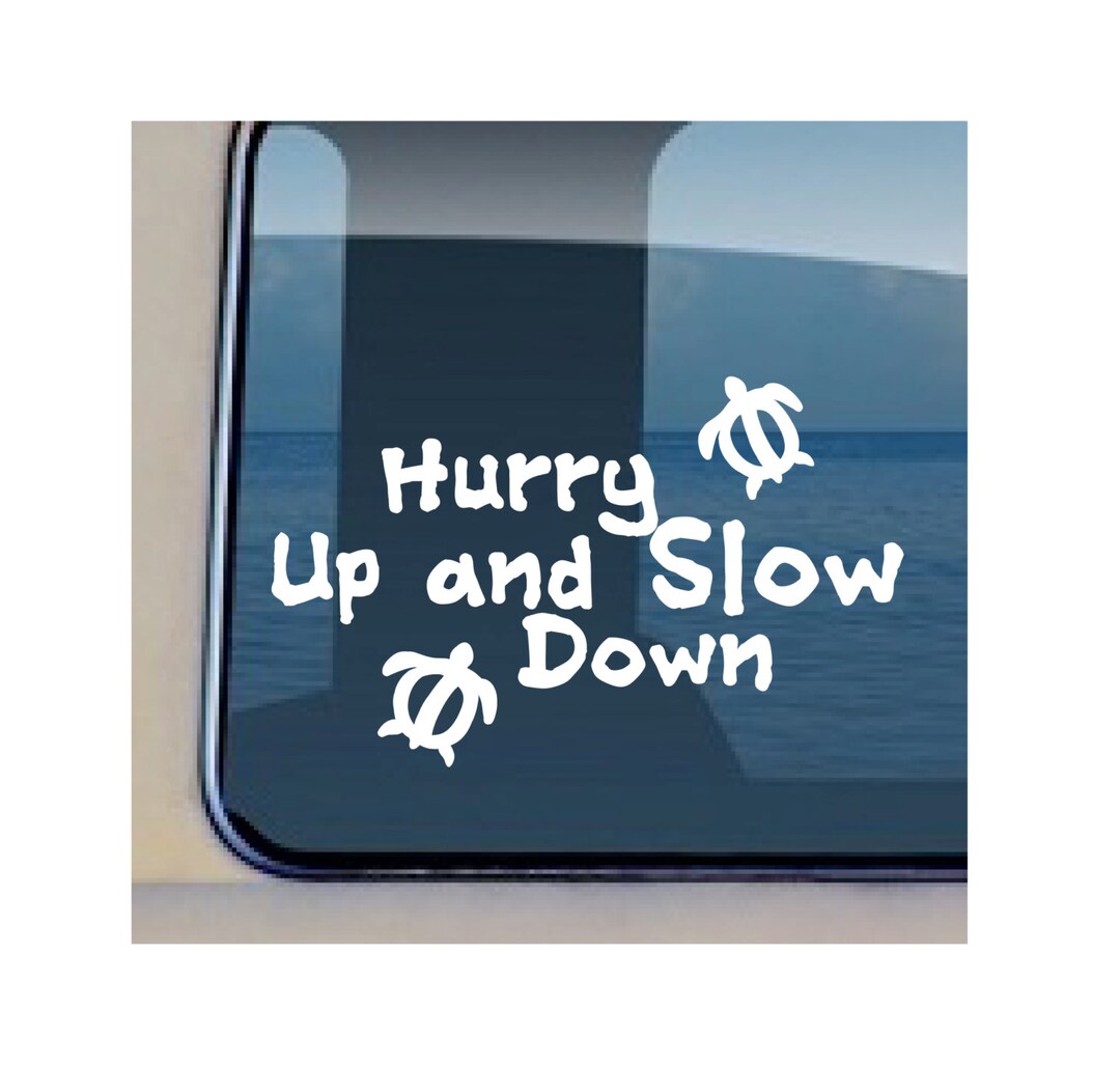 Turtle Slow Down Decal 139 Car Window Decals Turtle Decals - Etsy