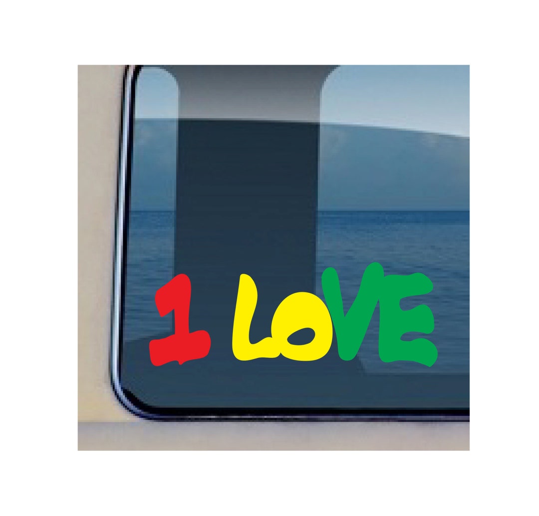 One Love Decal 195, Hawaiian Reggae, Car Window Decals, Rasta Decals ...