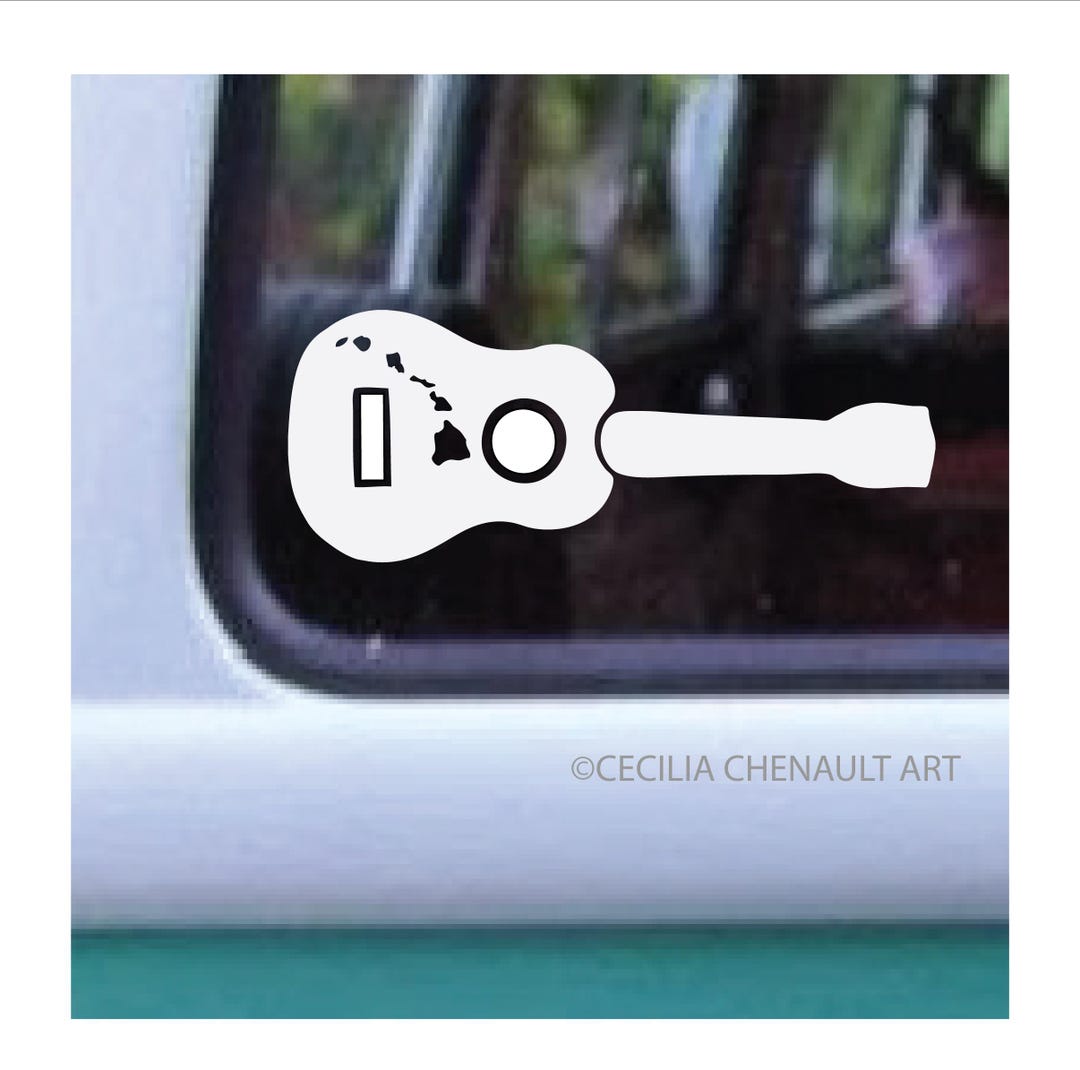 Ukulele Hawaii Music Decal Design #460, Car Window Decal, Hawaiian ...
