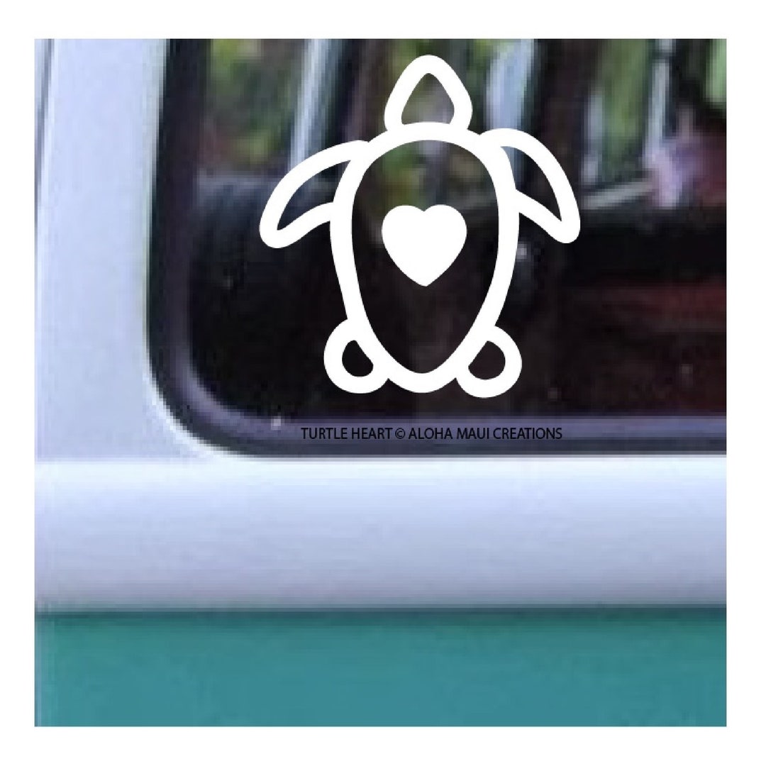 Turtle Heart Outline Decal 19, Car Window Decal, Wall Decals, Turtle ...