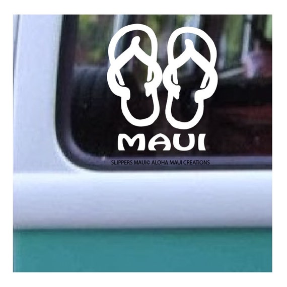 Flip Flop Slippers Maui Decal 291 Car Window Decals Hawaiian | Etsy