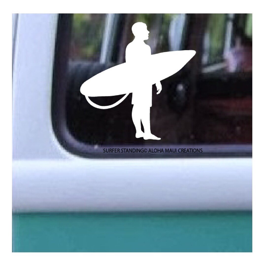 Surfer Standing Dude Decal 84, Car Window Decal, Surfing Decals ...