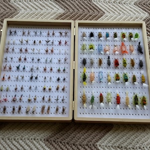 Fly Box. Sports Fishing Fly Case.. Bamboo Wood Design With Engrave Fish ...
