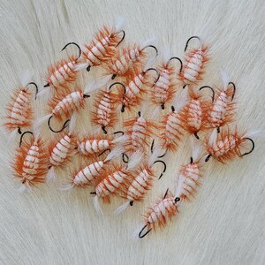 Salmon Flies.. (12) Beautiful Deer Hair Bomber.. in Our Plastic Fly Box ...