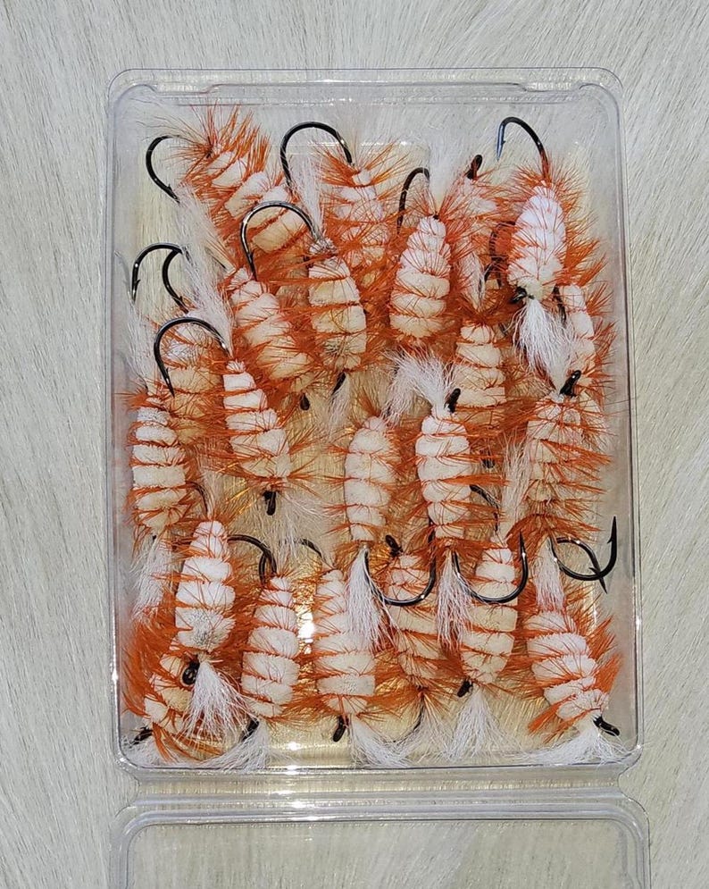Salmon Flies.. (12) Beautiful Deer Hair Bomber.. in Our Plastic Fly Box ...