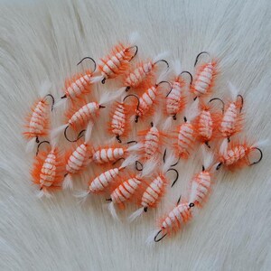 Salmon Flies.. (12) Beautiful Deer Hair Bomber.. in Our Plastic Fly Box ...