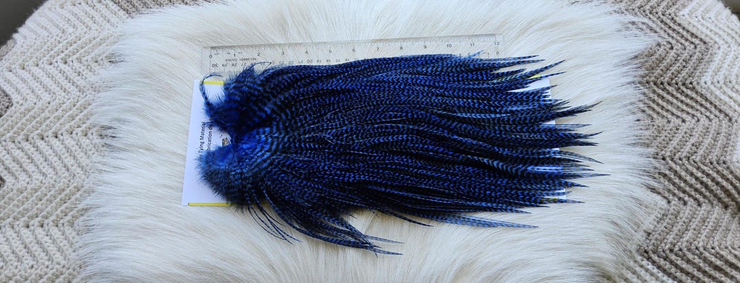 Fly Tying Feather. SLS Rooster Full Saddle,, Color, Grizzly/dyed in A ...