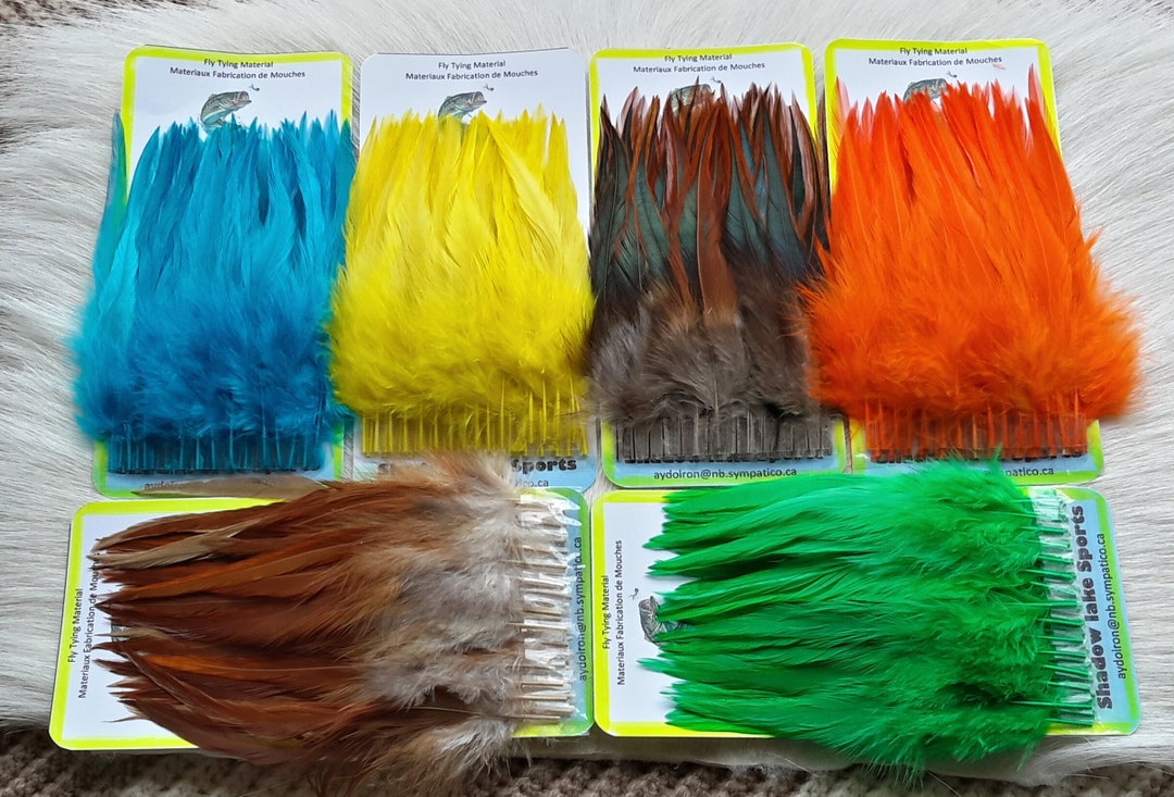 Fly Tying Feather Combo. Select Schalpen Saddle Hackle (feather) (300 ...