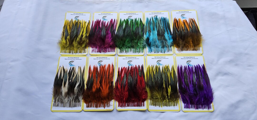 Saddle Hackle,, Fly Tying Hackle (feather)... (25) per Pack, (10) Pack ...