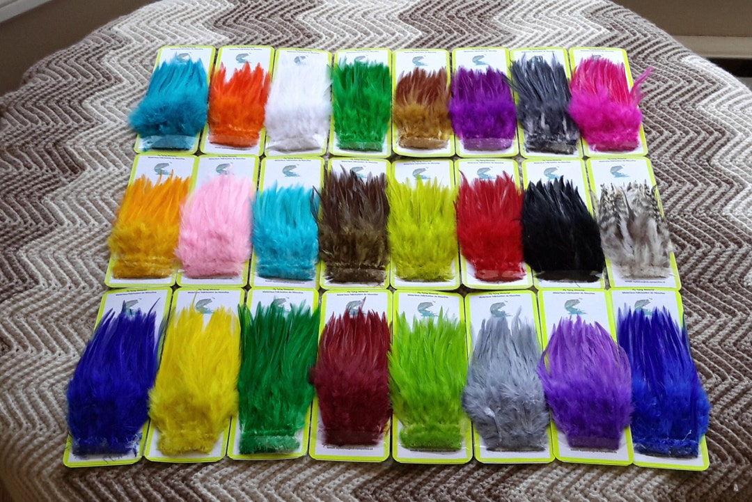 Saddle Hackle. Fly Tying Feathers.. Super Special.... (24) Packs of ...