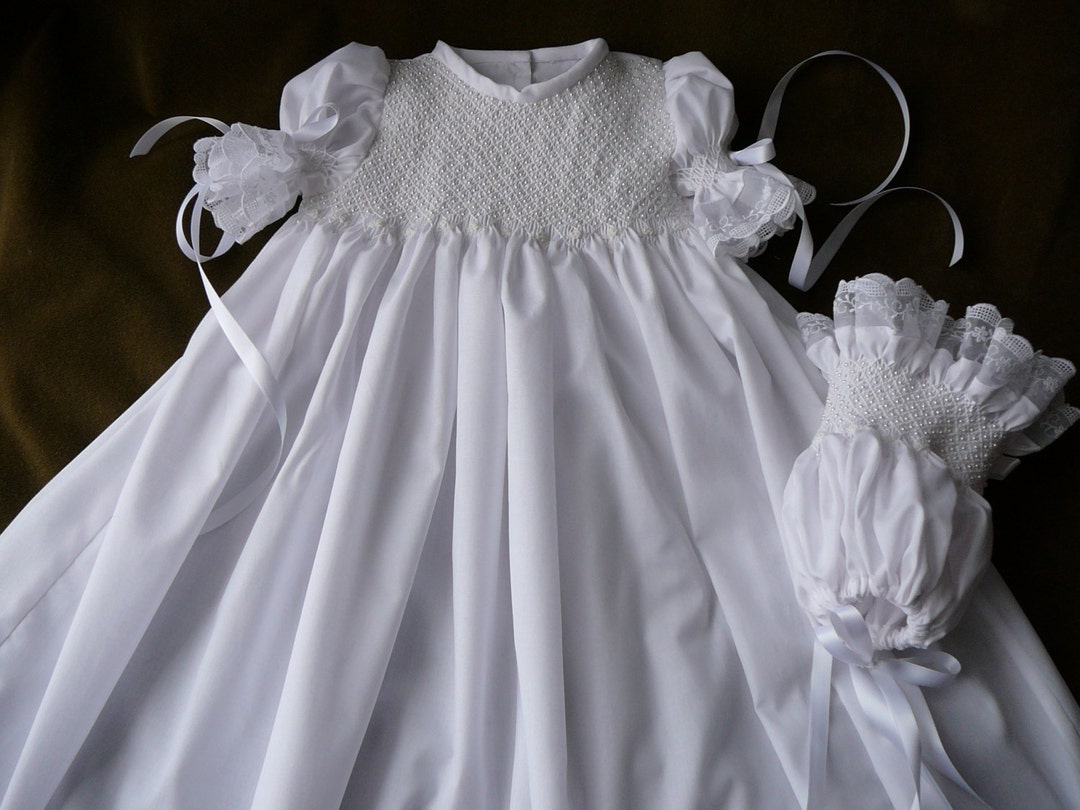 Christening Gown.. The.....rejoice Christening Gown W/bonnet... by ...