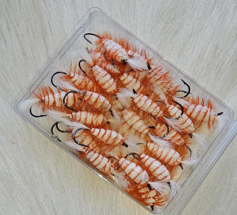 Salmon Flies.. (12) Beautiful Deer Hair Bomber.. in Our Plastic Fly Box ...