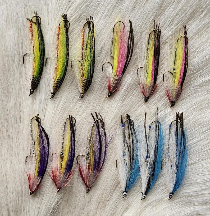 Salmon & Trout Streamer Fly Fishing Flies Combo. Comes With Trolling ...