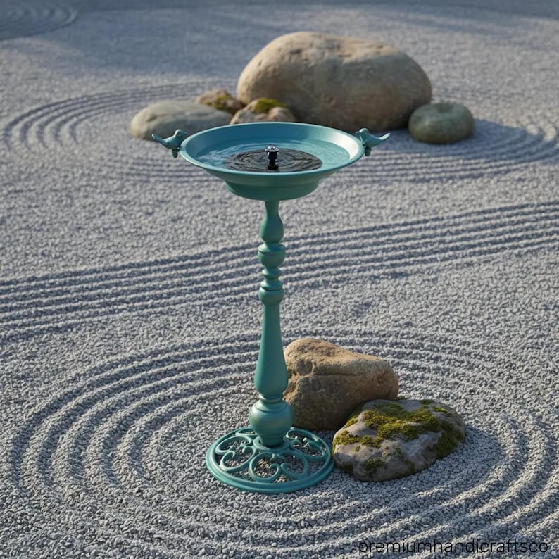 Solar Bird Bath Fountain – 26.6” Cast Iron Bronze Finish - Etsy