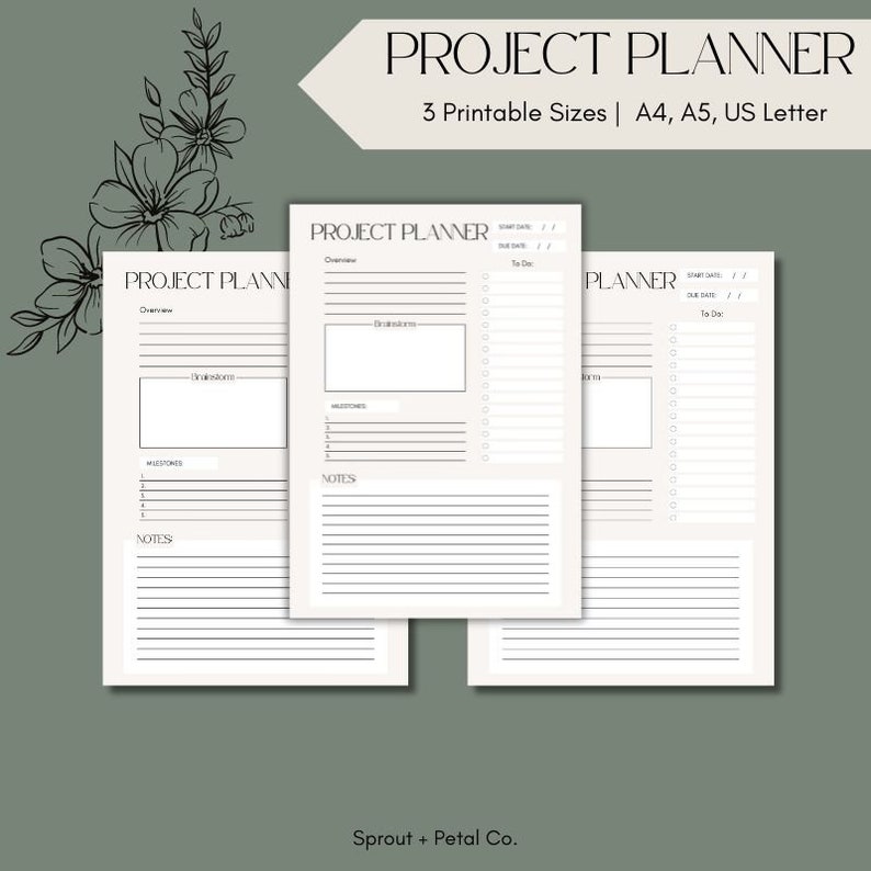 Project Planner Printable Boost Productivity Task Tracker - Etsy