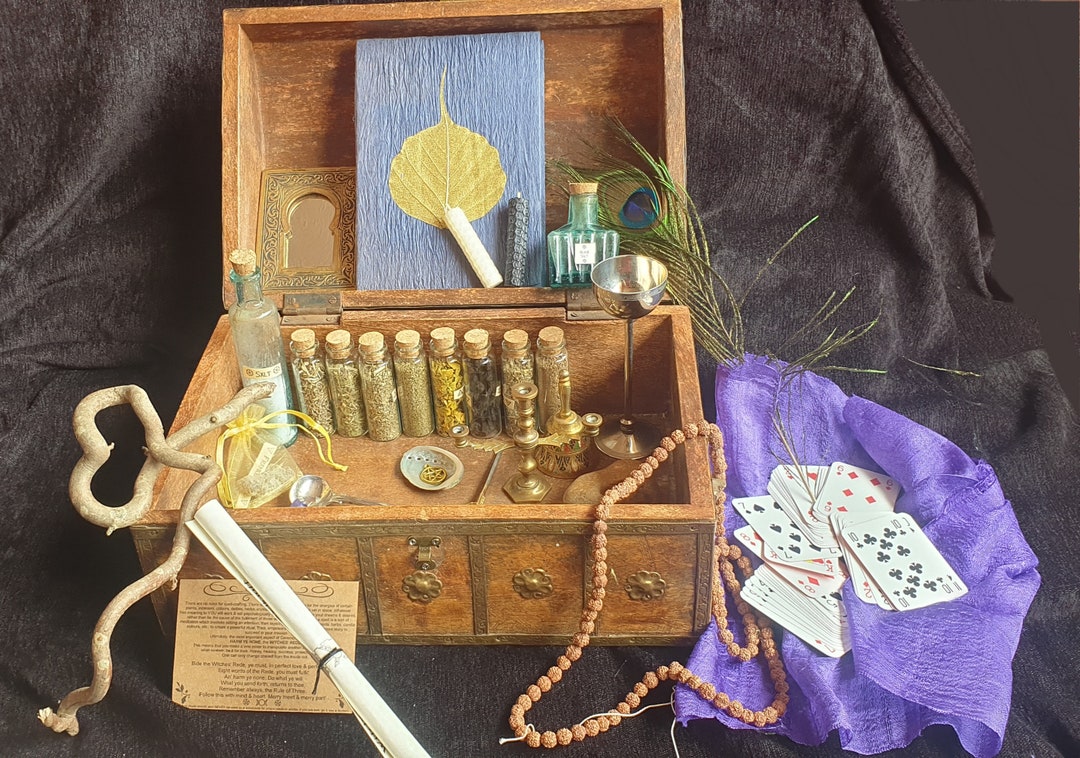 Vintage Witches Box: Magick Herb Spell Kit With Altar Tools - Etsy